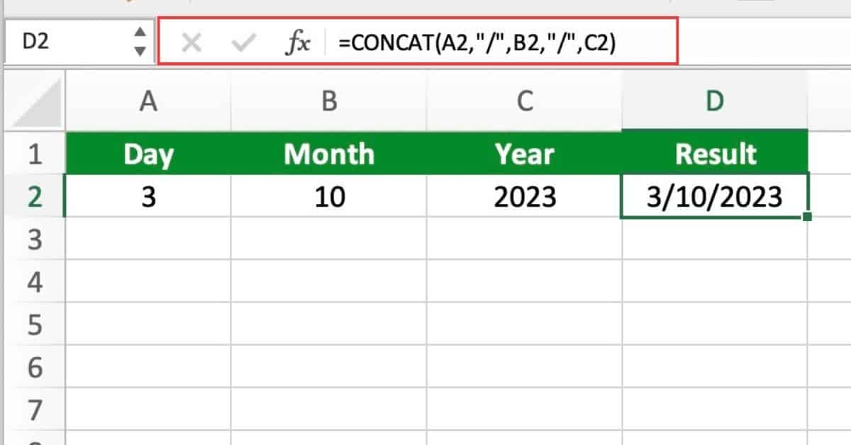 Excel CONCAT Function Sheet Leveller