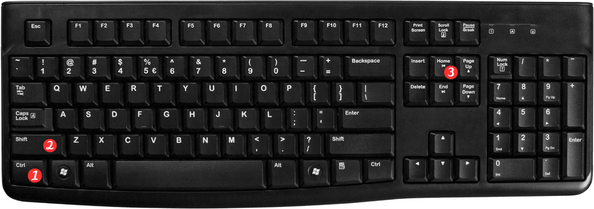 Keyboard Shortcut to Extend Selection to First Cell In Excel
