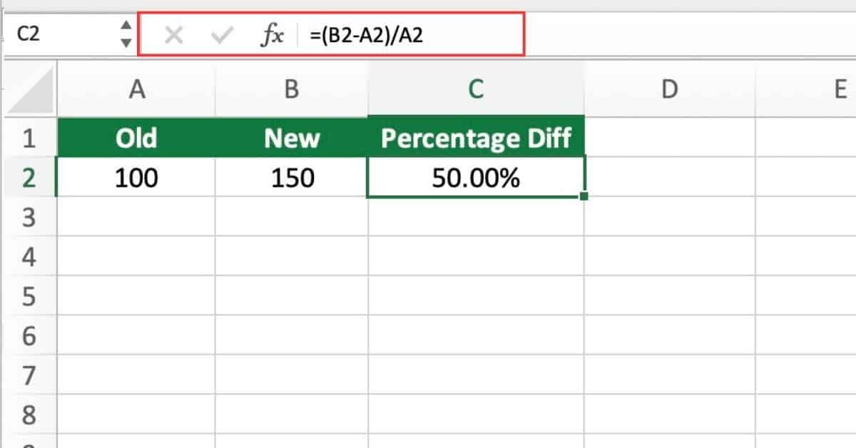 How To Calculate Percentage Variance Difference In Excel