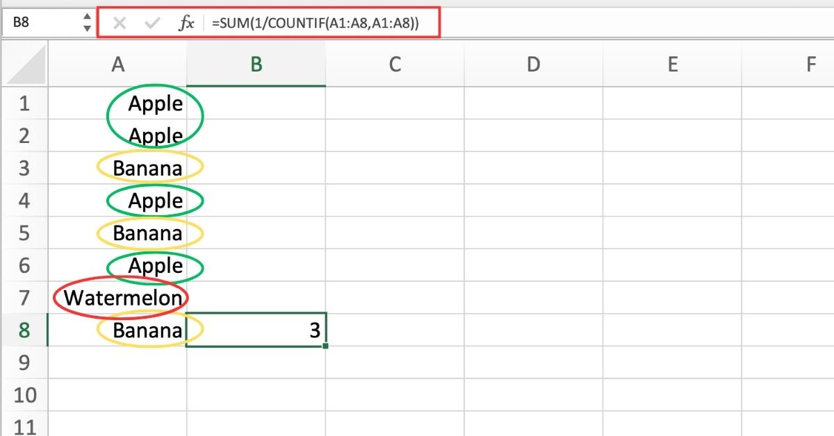 How To Count Unique Values In Excel Sheet Leveller