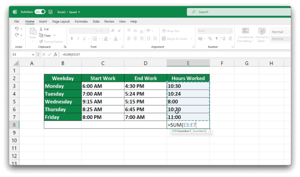 How To Sum Time In Excel Sheet Leveller