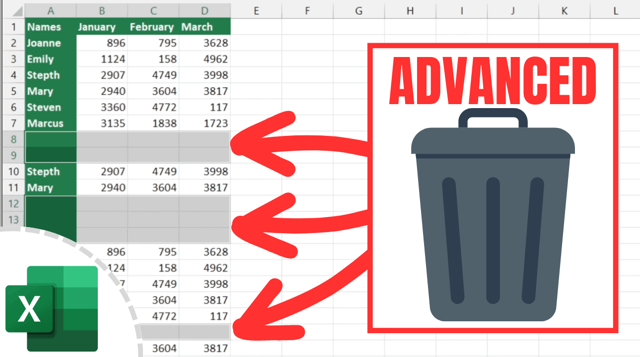 How To Remove Blank Rows In Excel ADVANCED